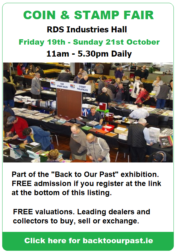 Coin & Stamp Fair – 19th to 21st October 2018 | Collect Ireland