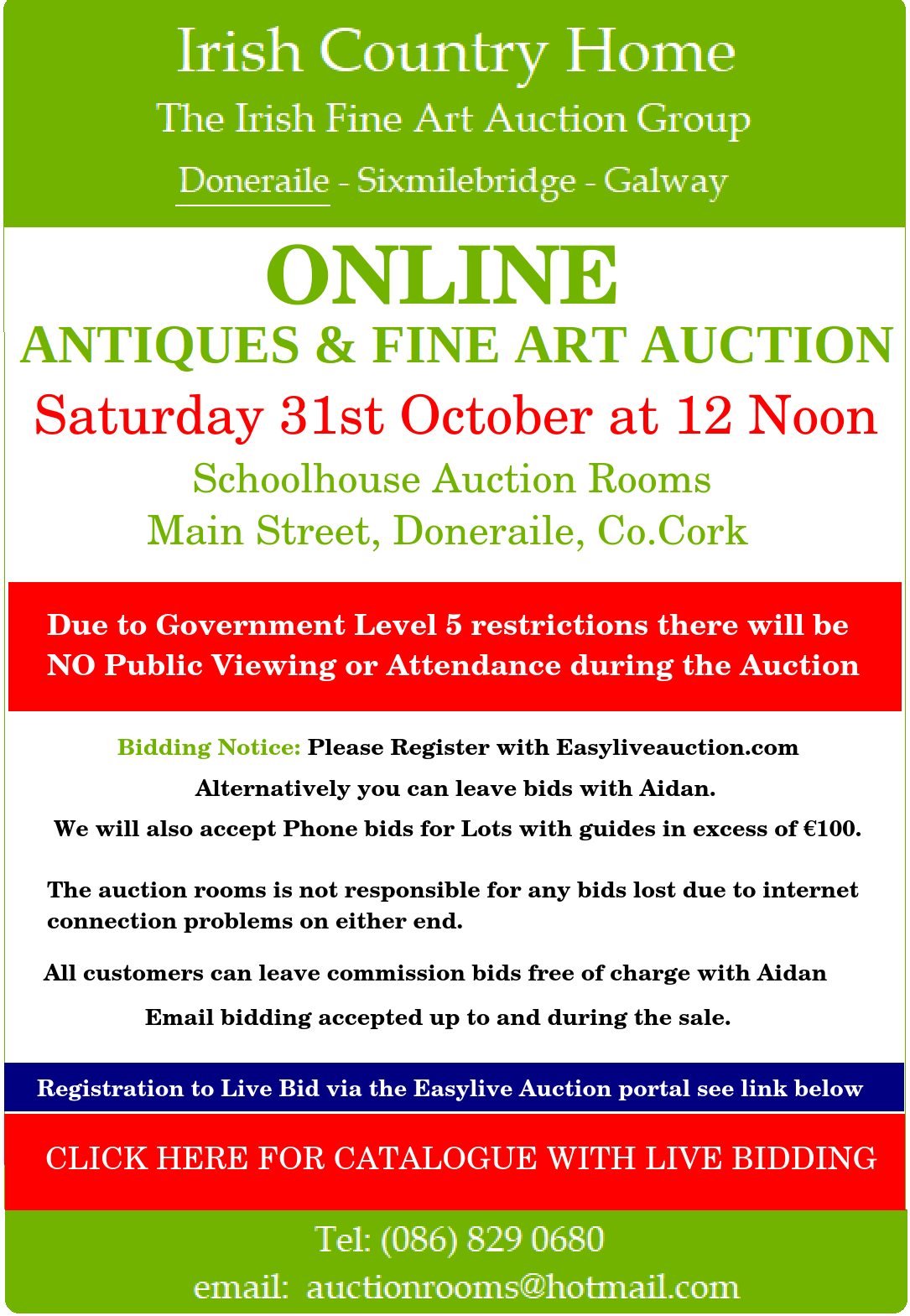 Aidan Foley’s Doneraile ONLINE Auction | Collect Ireland