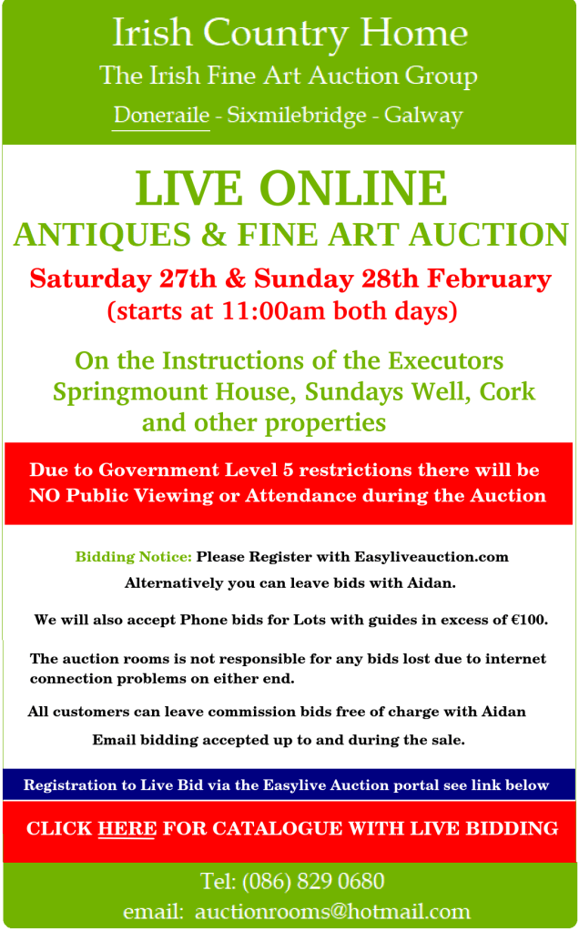 Aidan Foley’s – 2 day – Cork Live Online Sale | Collect Ireland